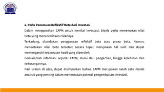 MODEL CAPM MANAJEMEN KEUANGAN TINGKAT MAGISTER | PPT
