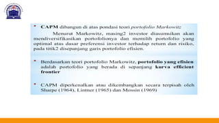 MODEL CAPM MANAJEMEN KEUANGAN TINGKAT MAGISTER | PPT
