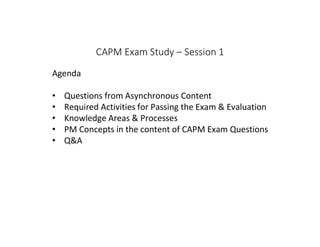 CAPM Exam Study Session 1 | PDF