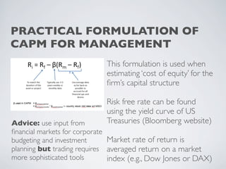 CAPM: Introduction & Teaching Issues - Richard Diamond | PDF