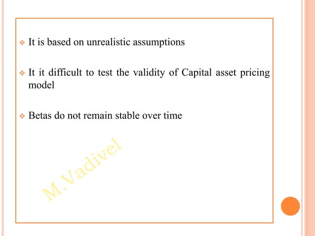 Capital Asset Pricing Model (CAPM) Model | PPTX