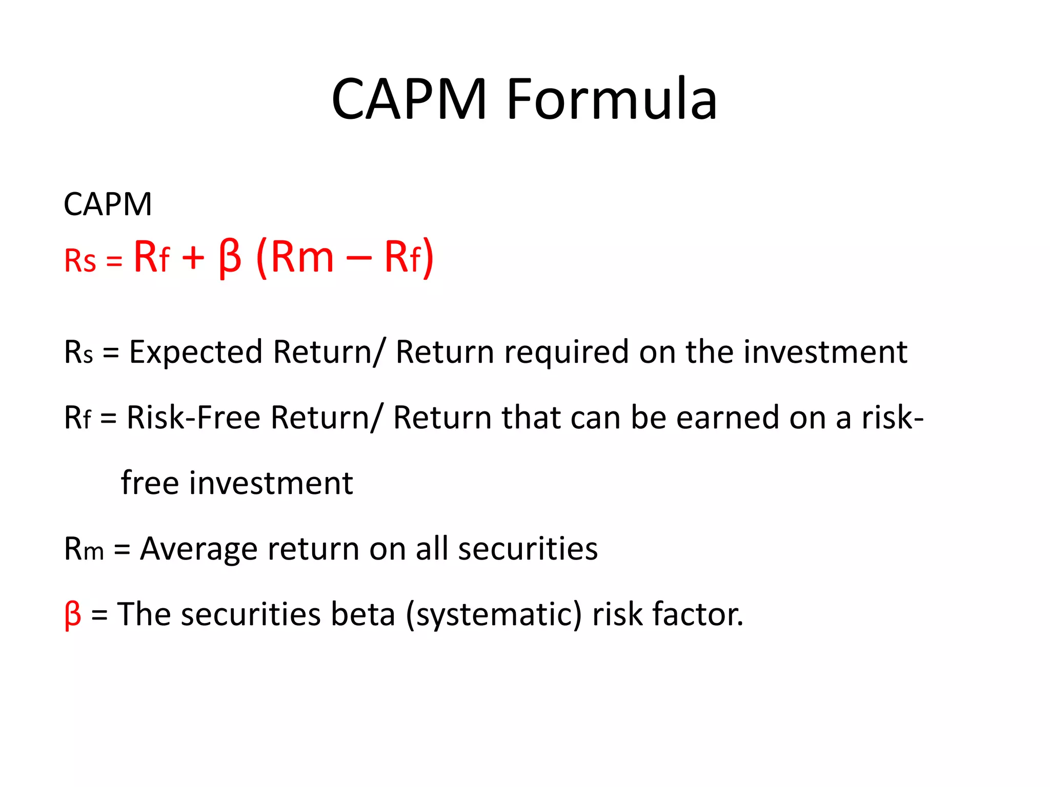 Capm theory.. | PPTX