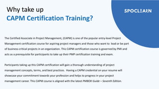 CAPM Certification Training in Saudi Arabia | SPOCLEARN | PPT