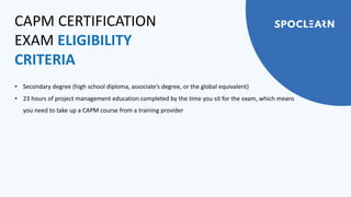 CAPM Certification Training in Saudi Arabia | SPOCLEARN | PPT
