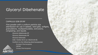 CAPMUL GDB Glyceryl Dibehenate | PPTX
