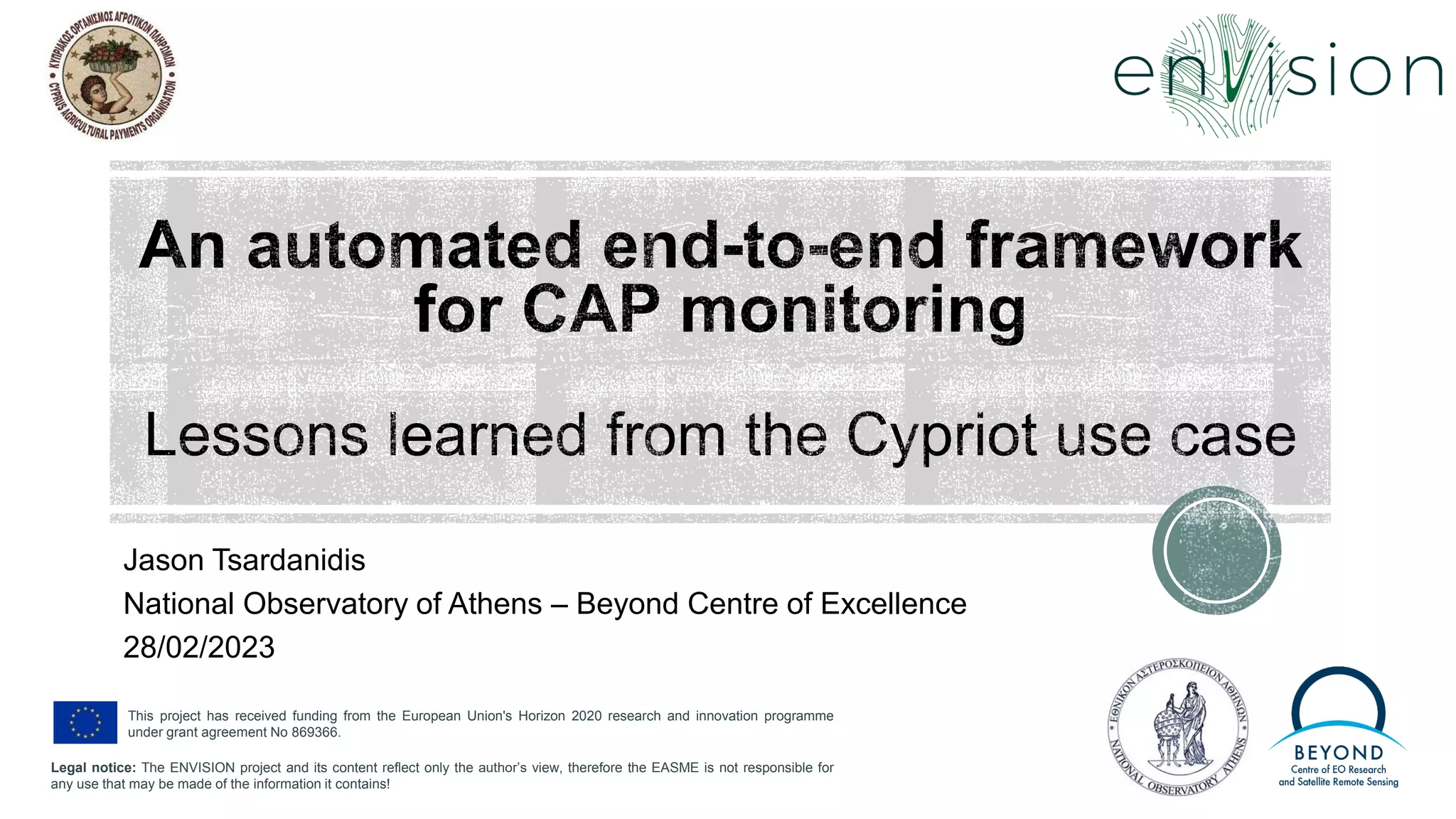 An automated end-to-end framework for CAP monitoring - Lessons learned from the Cypriot use case ...