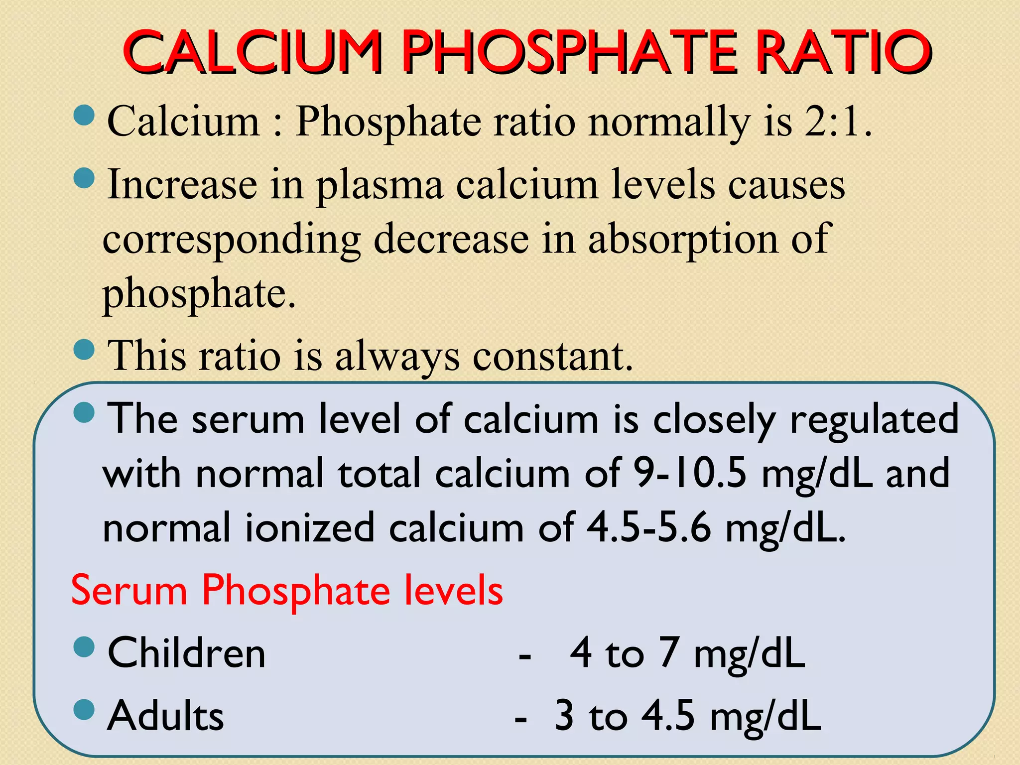 Calcium and Phosphorous Metabolism | PPT