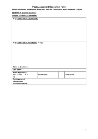 Ca post asmnt moderation form (part 2) kl 2nd review by subang | DOCX