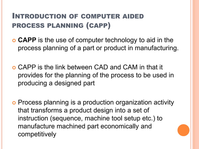 Computer Aided Process Planning Capp Pptx Programming Languages Computing