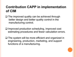 COMPUTER AIDED PROCESS PLANNING (CAPP) | PPTX