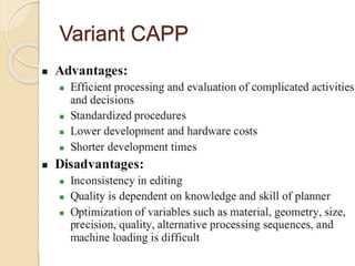 Computer Aided Process Planning | PPTX