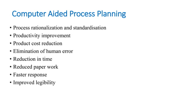Computer aided process planning | PPT