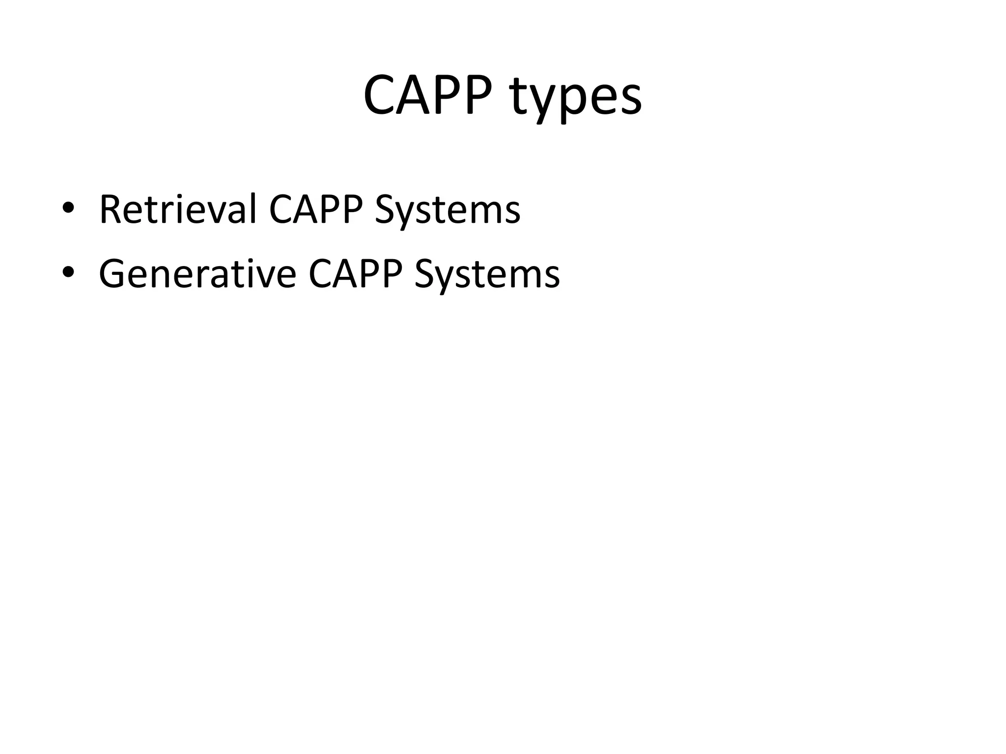 computer aided process planning, approaches to capp, variant and ...
