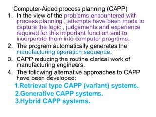 Computer – Aided process planning (CAPP) | PPTX