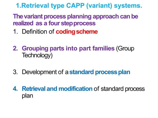 Computer – Aided process planning (CAPP) | PPTX