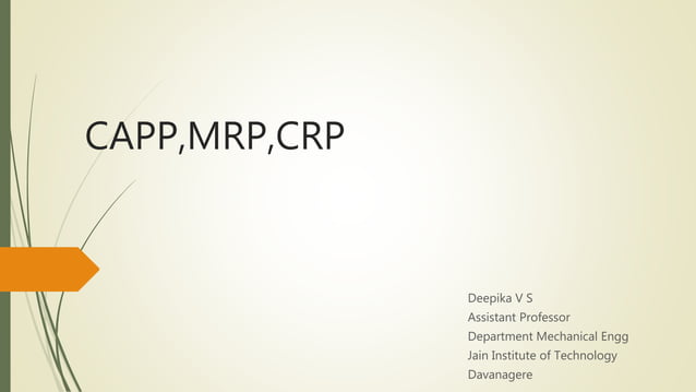 CAPP, MRP, CRP, CAQC (model 2) | PPT
