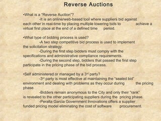 City of Los Angeles Procurement Savings Strategies - Reverse Auctions | PPT