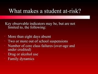 Interventions and Resources for At-Risk Students | PPT