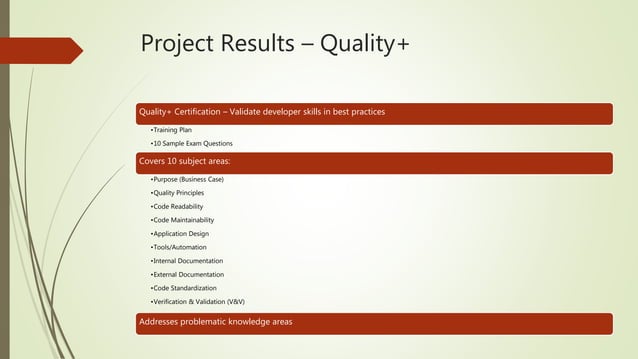 Capstone Presentation 2015 - Quality+ | PPT
