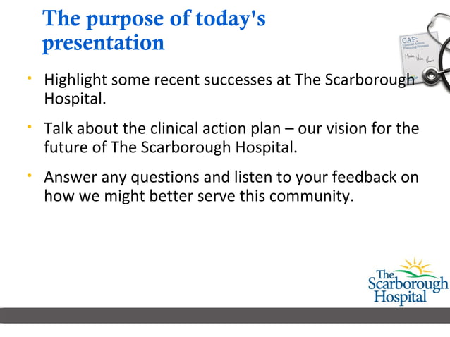 The Scarborough Hospital Clinical Action Plan | PPT