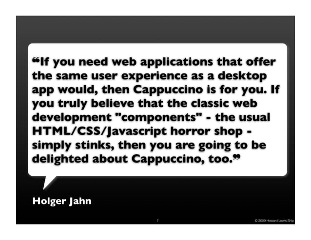 Brew up a Rich Web Application with Cappuccino | PPT