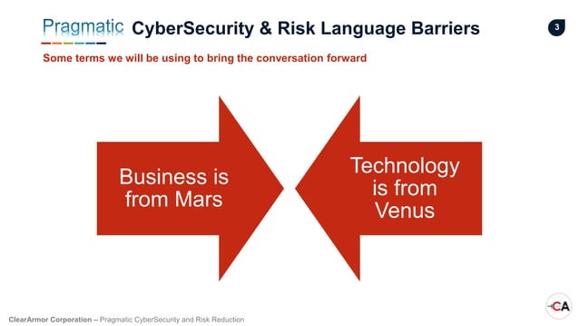 Pragmatic CyberSecurity and Risk Reduction | PPT