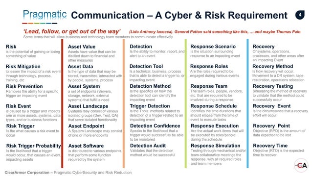 Pragmatic CyberSecurity and Risk Reduction | PPT