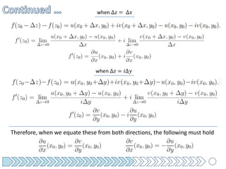 Complex Analysis - Differentiability and Analyticity (Team 2 ...