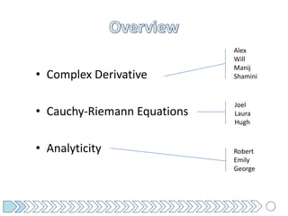 Complex Analysis - Differentiability and Analyticity (Team 2) - University of Leicesterr | PPSX