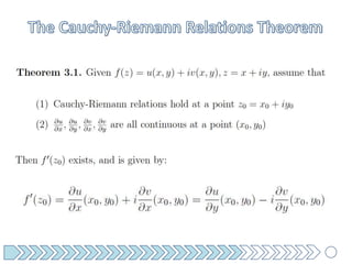 Complex Analysis - Differentiability and Analyticity (Team 2 ...