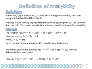Complex Analysis - Differentiability and Analyticity (Team 2 ...