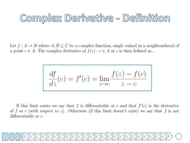 Complex Analysis - Differentiability and Analyticity (Team 2) - Unive…