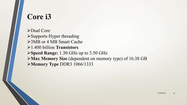 Core i3,i5,i7 and i9 processors | PPTX