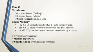Core i3,i5,i7 and i9 processors | PPTX