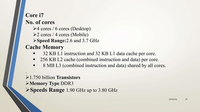 Core i3,i5,i7 and i9 processors | PPTX