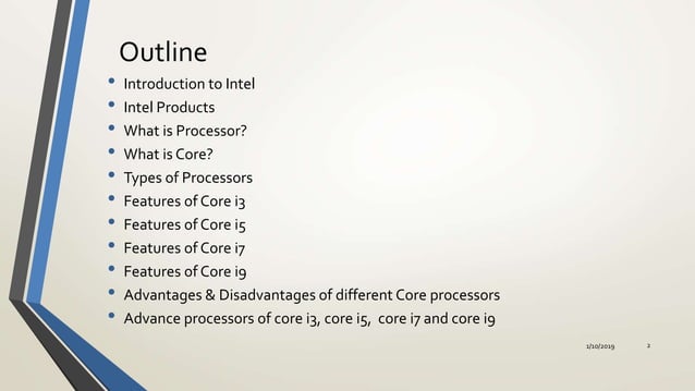 Core i3,i5,i7 and i9 processors | PPTX