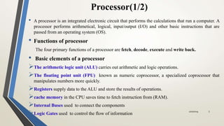 Core i3,i5,i7 and i9 processors | PPTX