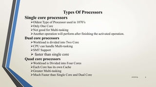 Core i3,i5,i7 and i9 processors | PPTX
