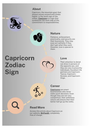 About Capricorn zodiac sign - Infographic | PDF | Astrology | Religion ...