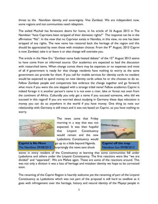 Caprivi is no more | PDF