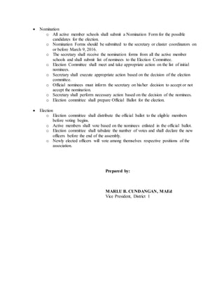 CAPSAA Election Guidelines | DOCX | Elections | Politics