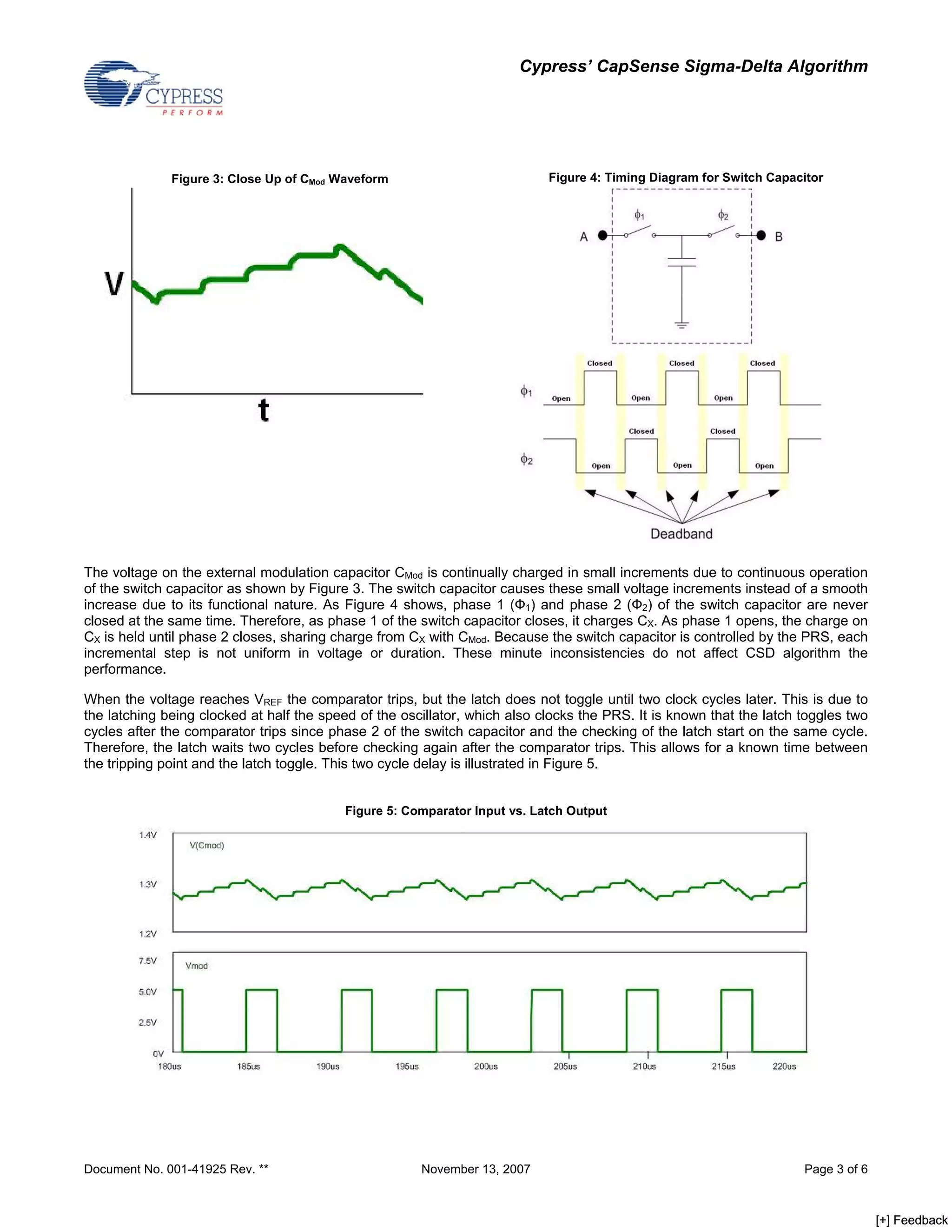 CapSense Capacitive Sensors Sigma Delta Algorithm | PDF