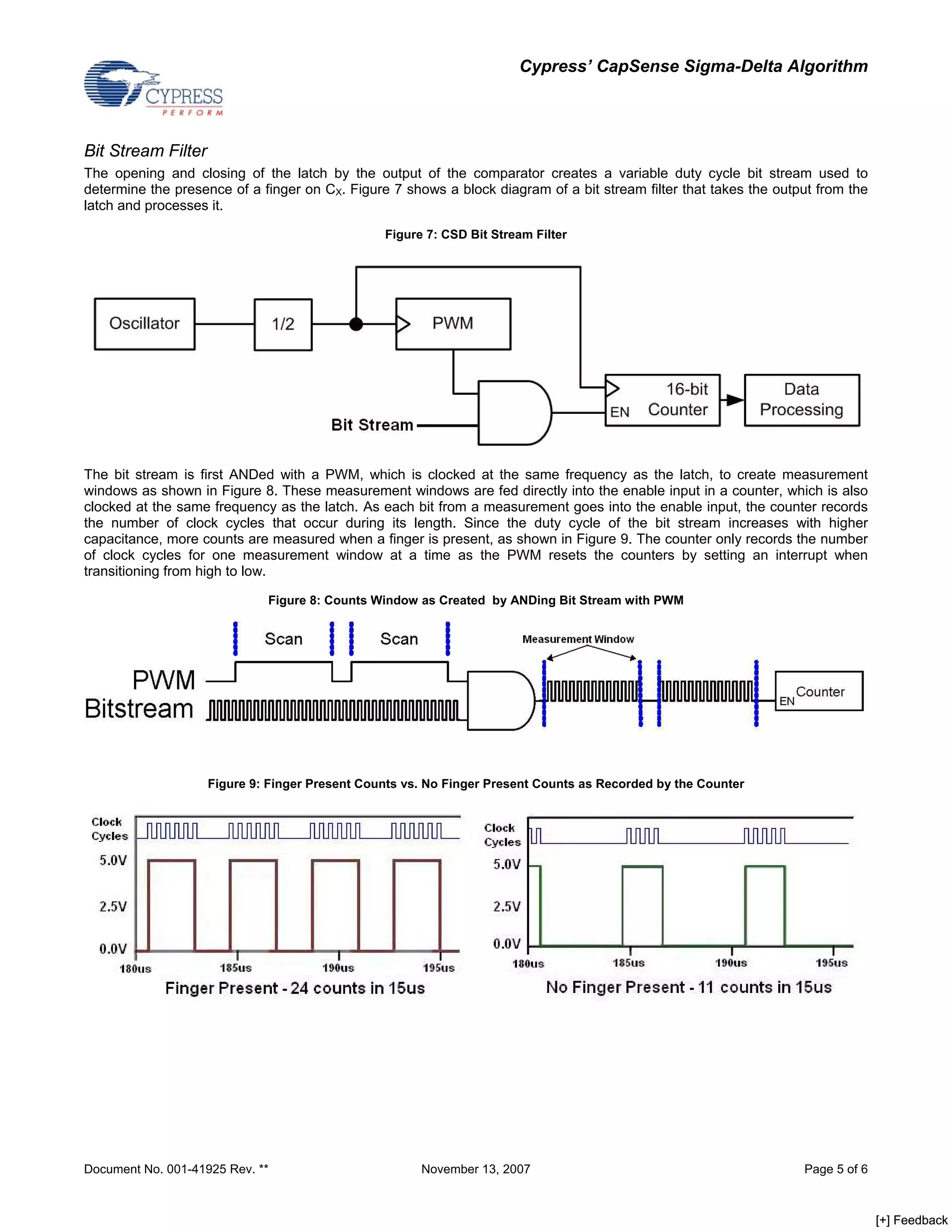 CapSense Capacitive Sensors Sigma Delta Algorithm | PDF