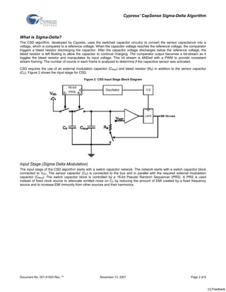 CapSense Capacitive Sensors Sigma Delta Algorithm | PDF