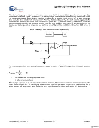 CapSense Capacitive Sensors Sigma Delta Algorithm | PDF