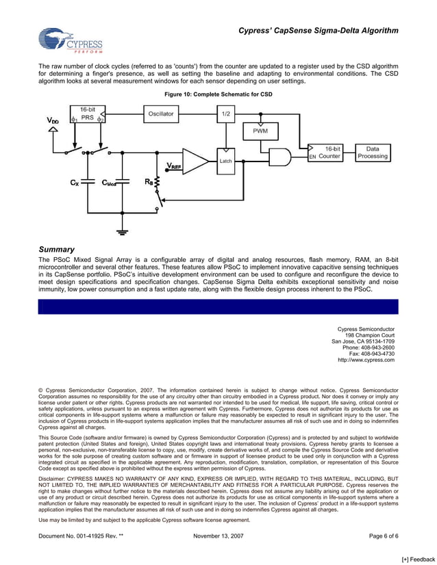 CapSense Capacitive Sensors Sigma Delta Algorithm | PDF | Chemistry | Science
