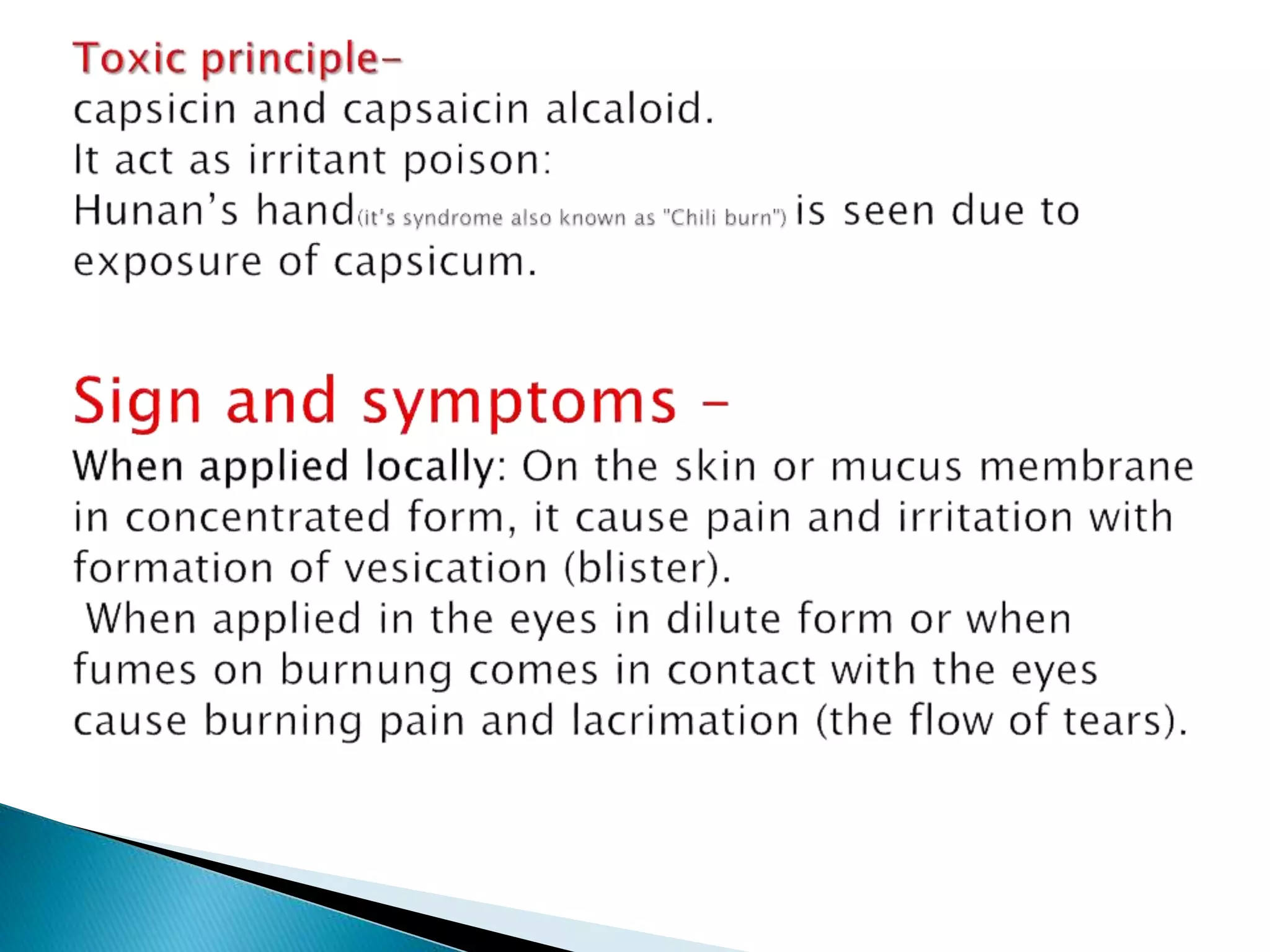 Capsicum poisoning by Mr. Sunil Ahirwar (Forensic Expert) | PPTX