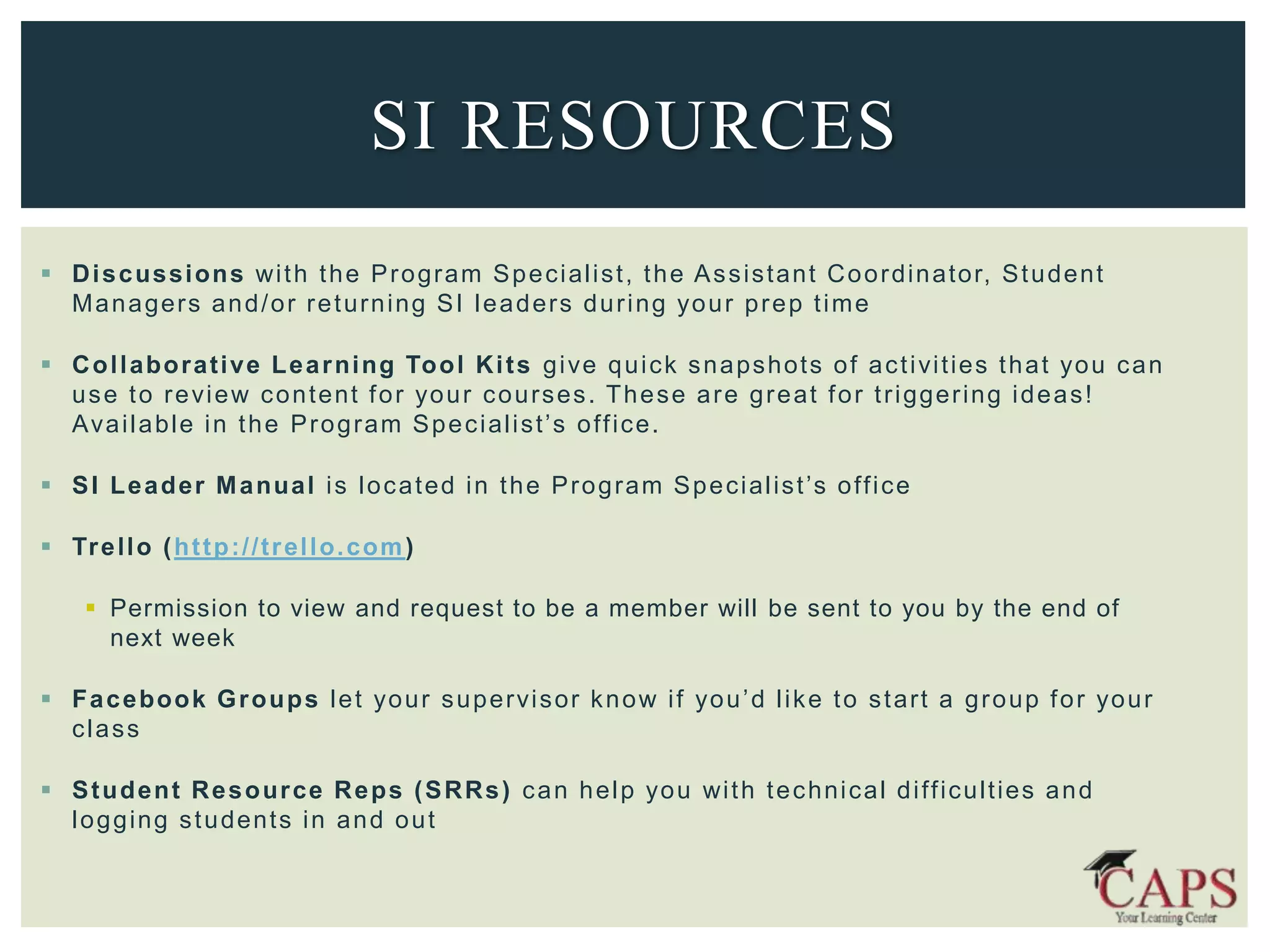 Caps SI module (3 of 4) | PPTX | Educational Assessment | Education
