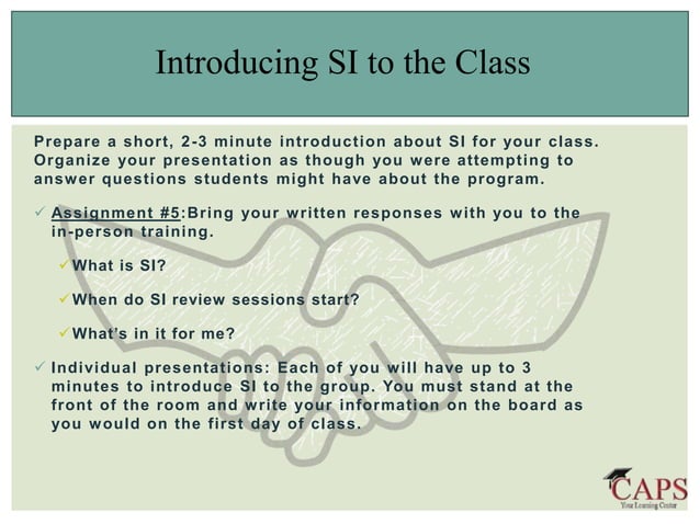 Caps SI module (3 of 4) | PPTX | Educational Assessment | Education