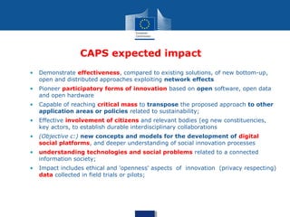 Collective Awareness Platforms for Sustainability and Social Innovation ...